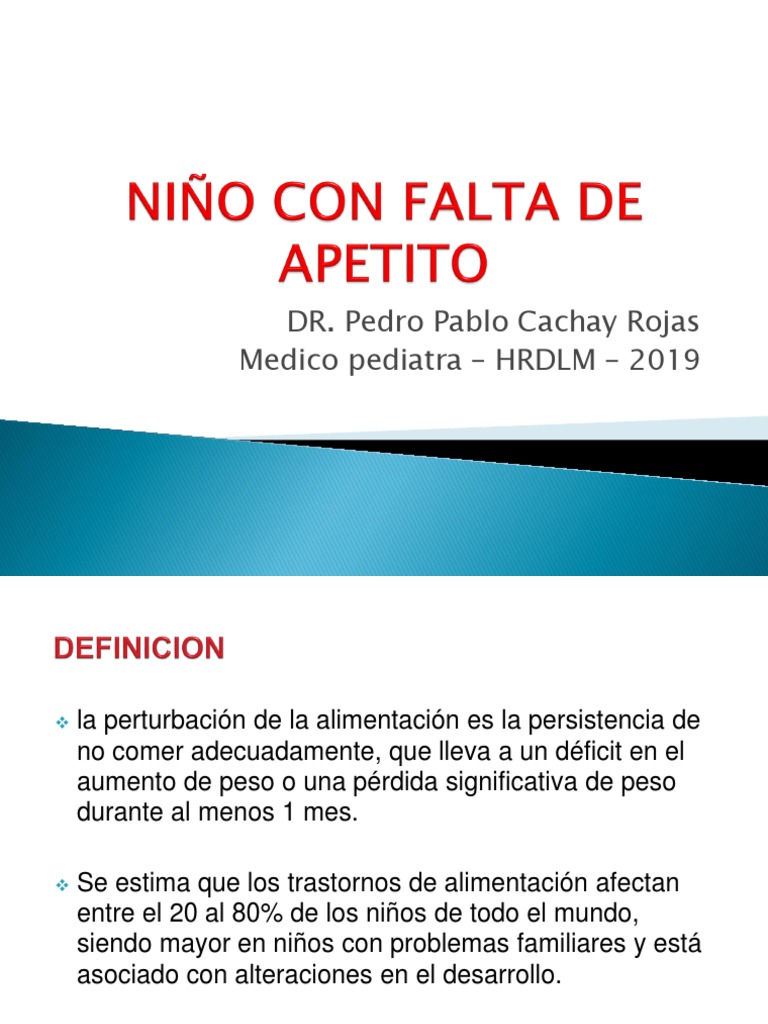 1 Niño Con Falta de Apetito USS | PDF | La enfermedad por reflujo ...