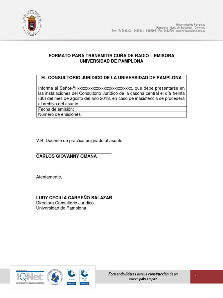 Formato Cuña Radial 2018 | PDF