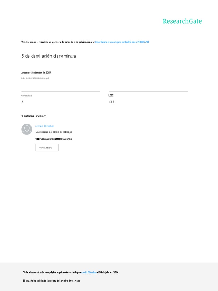 5 Batch Distillation - En.es | PDF | Destilación | Química