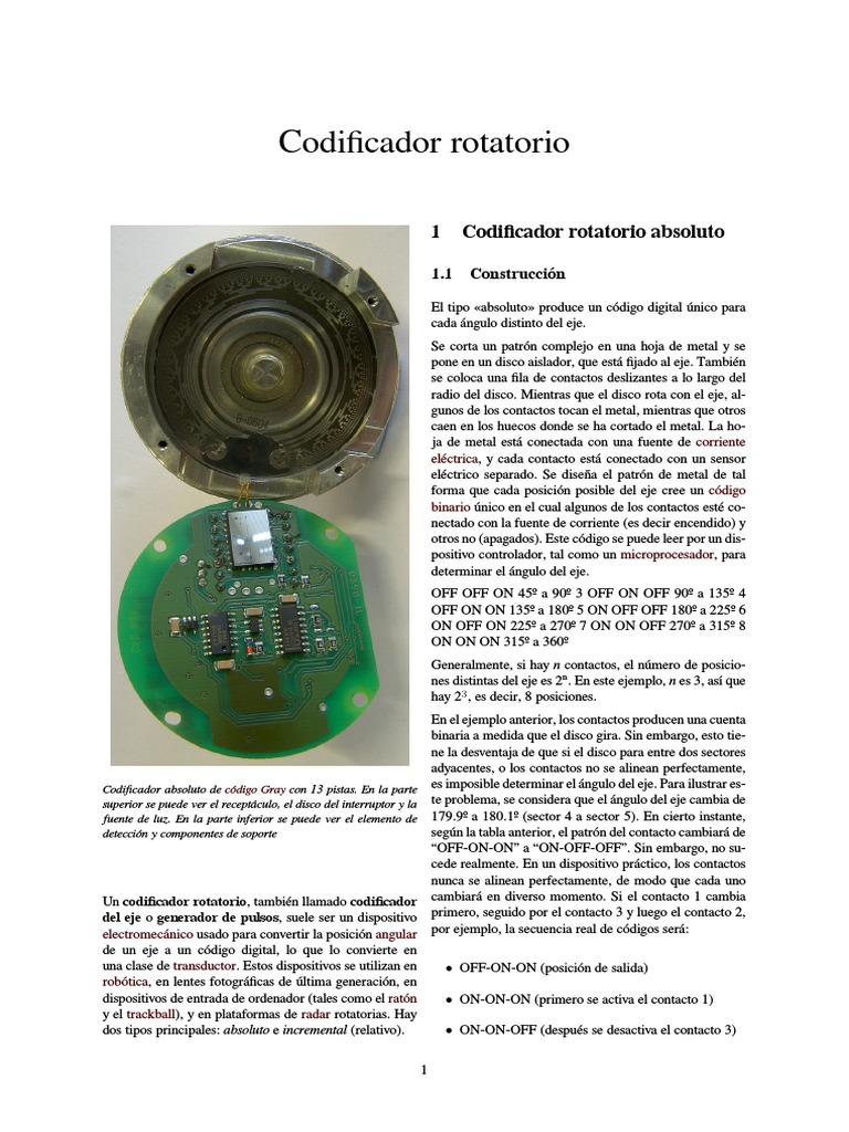 Codificador Rotatorio (Encoder) | PDF | Ingenieria Eléctrica | Equipo