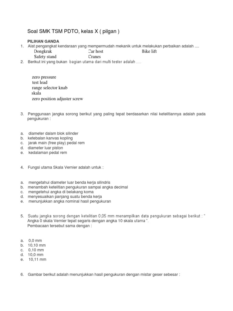 Soal TSM PDTO | PDF