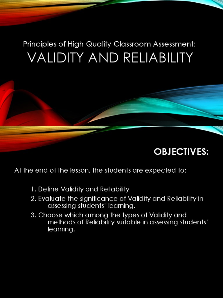 Validity and Reliability | PDF | Validity (Statistics) | Educational Assessment