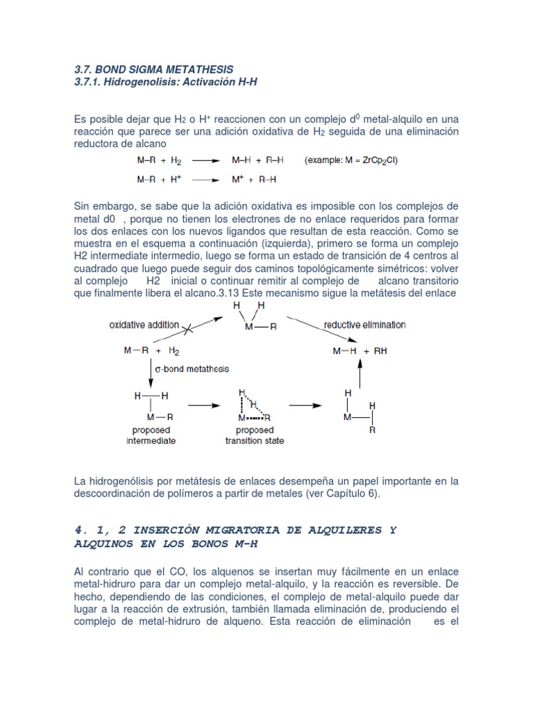 Metatesis Sigma | PDF | Alqueno | Complejo de Coordinación