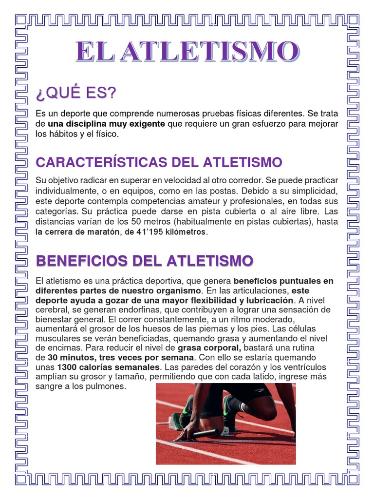 El Atletismo | PDF | Deporte del atletismo | Deportes individuales