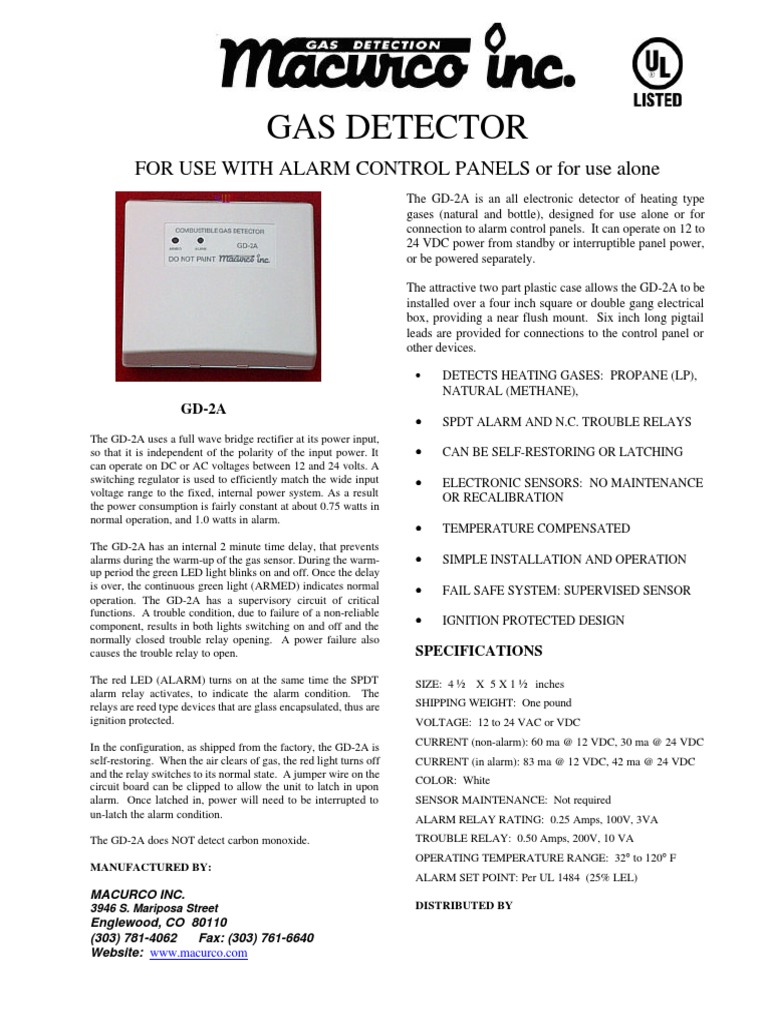 Gas Detector | PDF | Relay | Switch