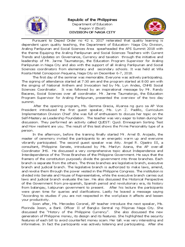 Republic of The Philippines: Division of Naga City | PDF | United ...