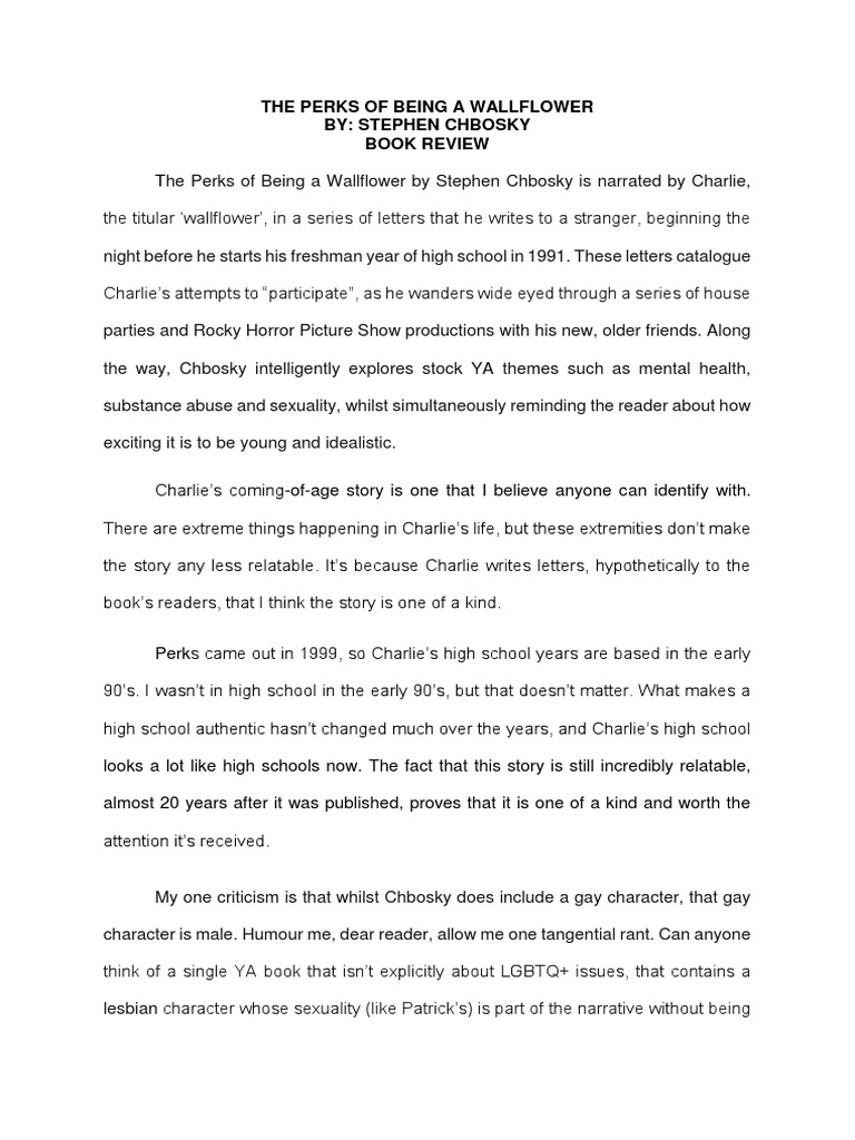 The Perks of Being A Wallflower | PDF