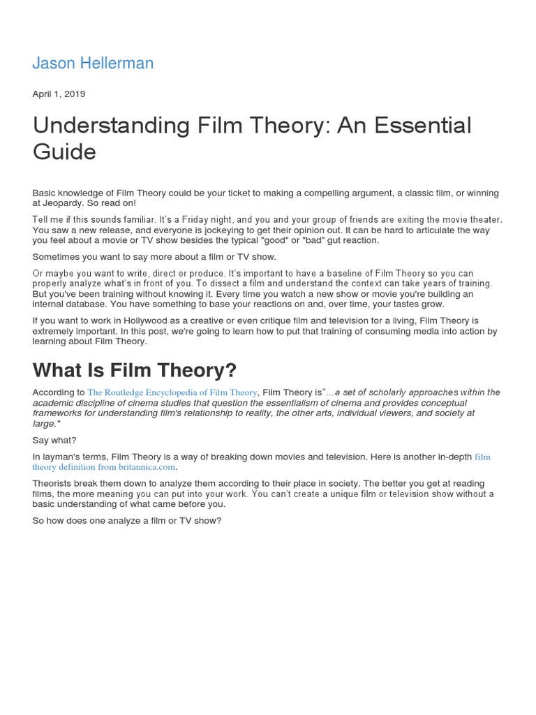 Understanding Film Theory: An Essential Guide | PDF | Queer Theory ...