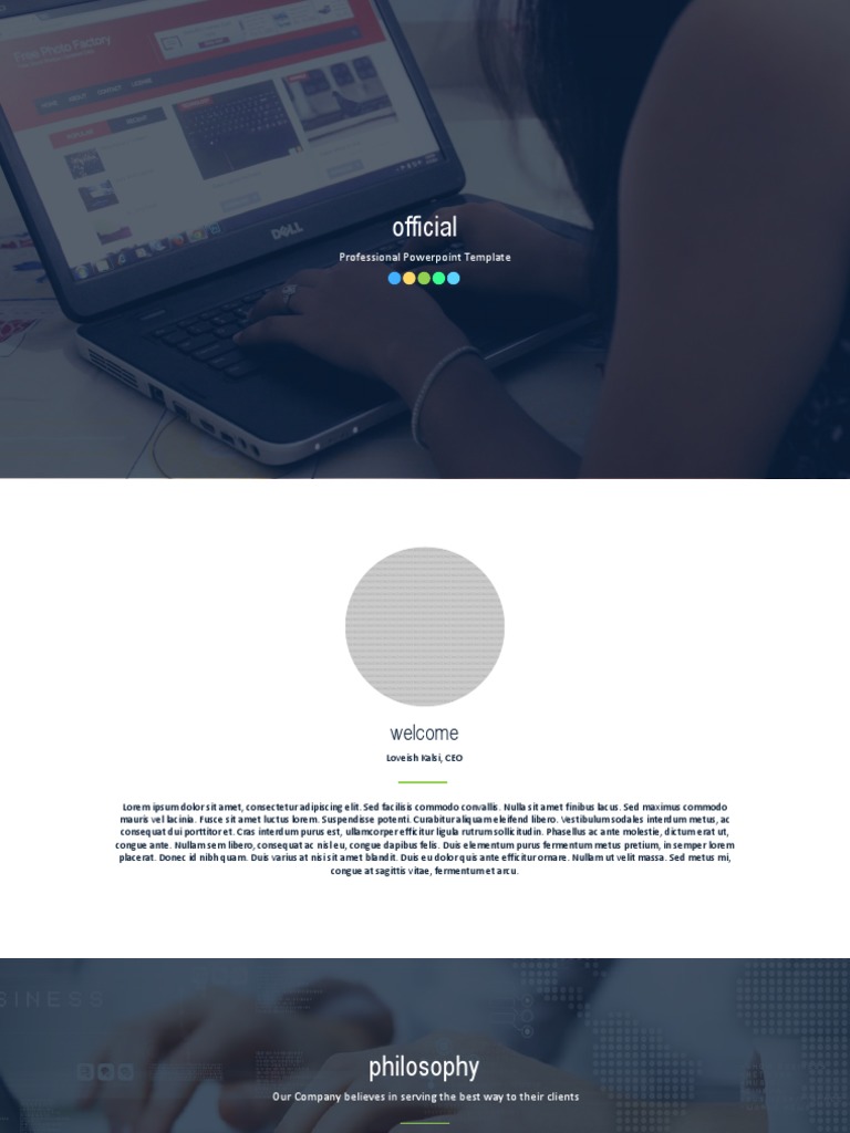 Official: Professional Powerpoint Template | PDF | Text | Business