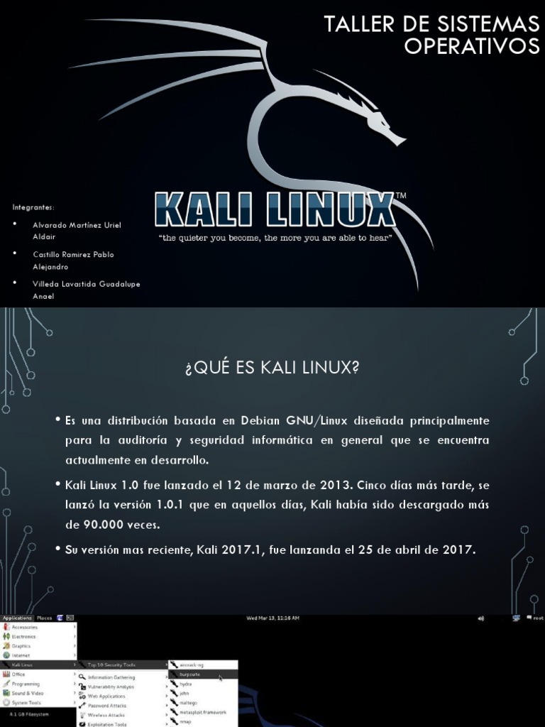 Kali Linux | PDF | Arquitectura de Computadores | Software del sistema