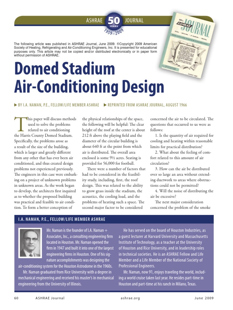Domed Stadium Air-Conditioning Design | PDF | Air Conditioning | Hvac