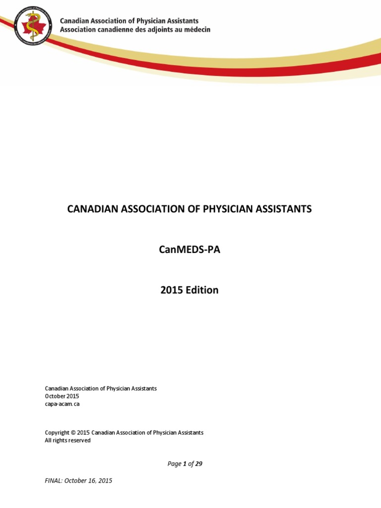 CanMEDS PA PDF | PDF | Evidence Based Medicine | Patient Safety
