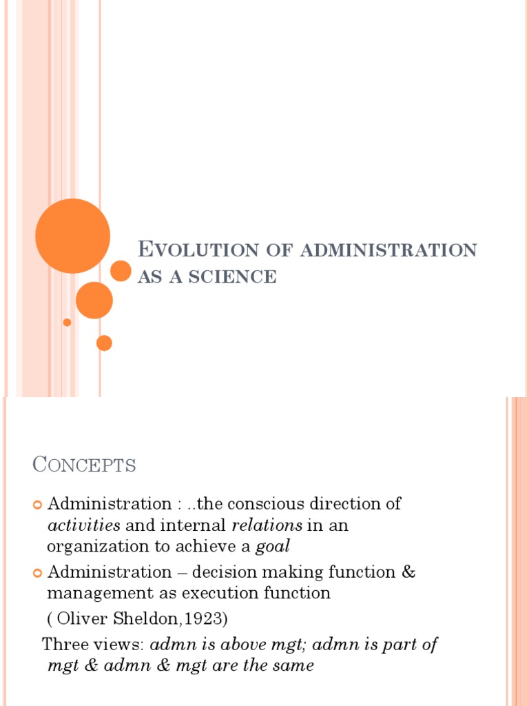 Evolution of Administration As A Science | PDF | Public Administration ...