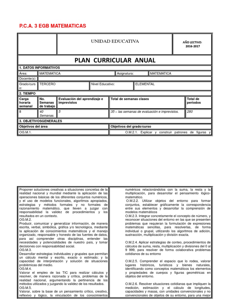 3ro. EGB PCA - MATEMATICAS - AYUDADOCENTE | PDF | Sustracción | Geometría