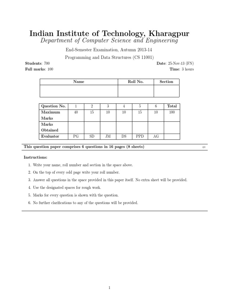 Endsem With Sol Pdf Pdf Array Data Structure Parameter Computer Programming