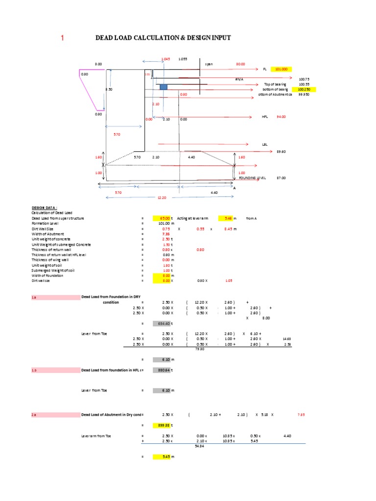 Dead Load Calculation & Design Input | Structural Load | Friction