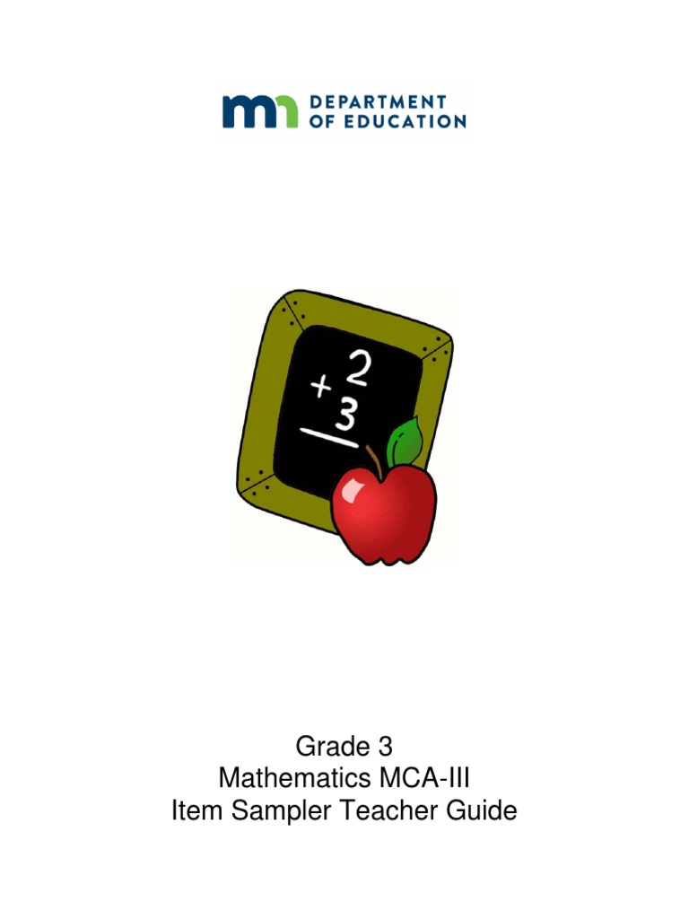Grade 3 Mathematics MCA-III Item Sampler Teacher Guide | PDF | Fraction ...