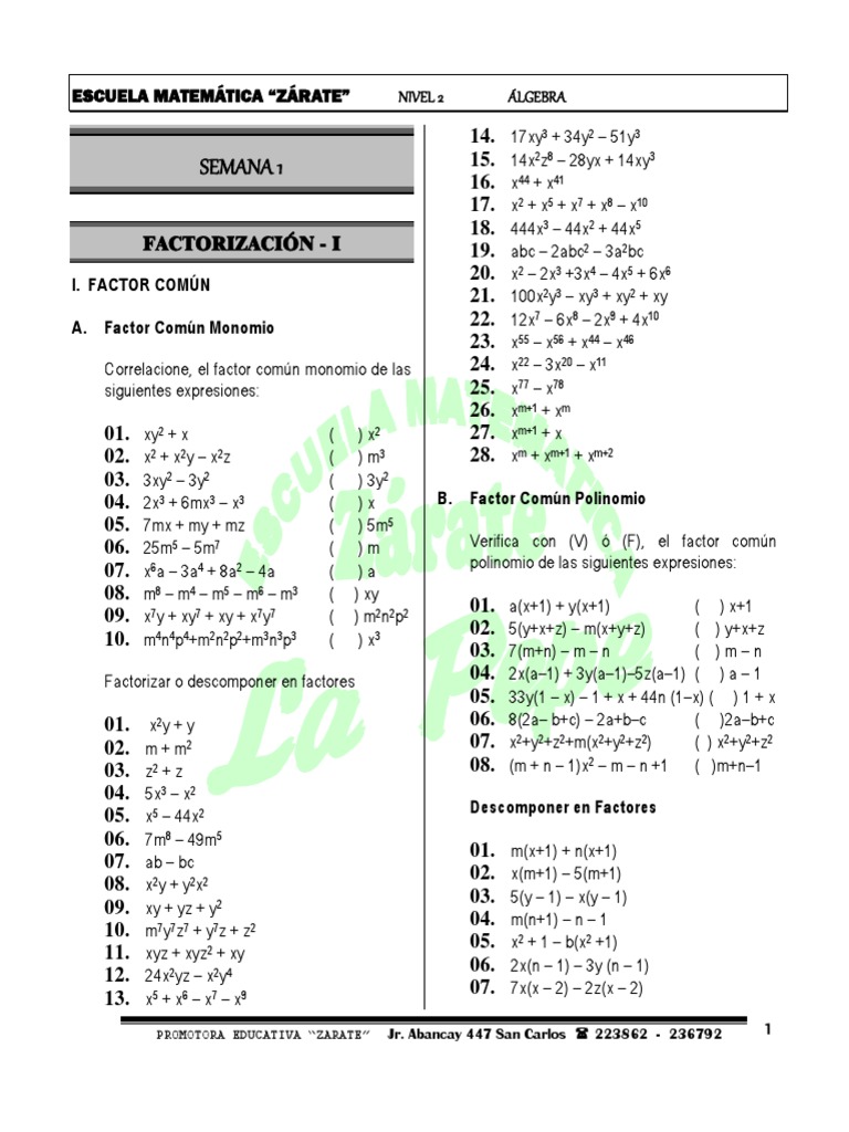 ALGEBRA Prac PDF | PDF | Objetos matemáticos | Aritmética