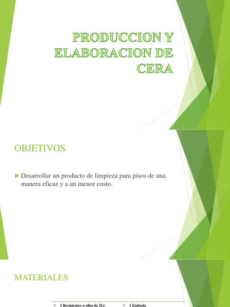 Produccion y Elaboracion de Cera-1 | PDF | Formaldehído | Materiales