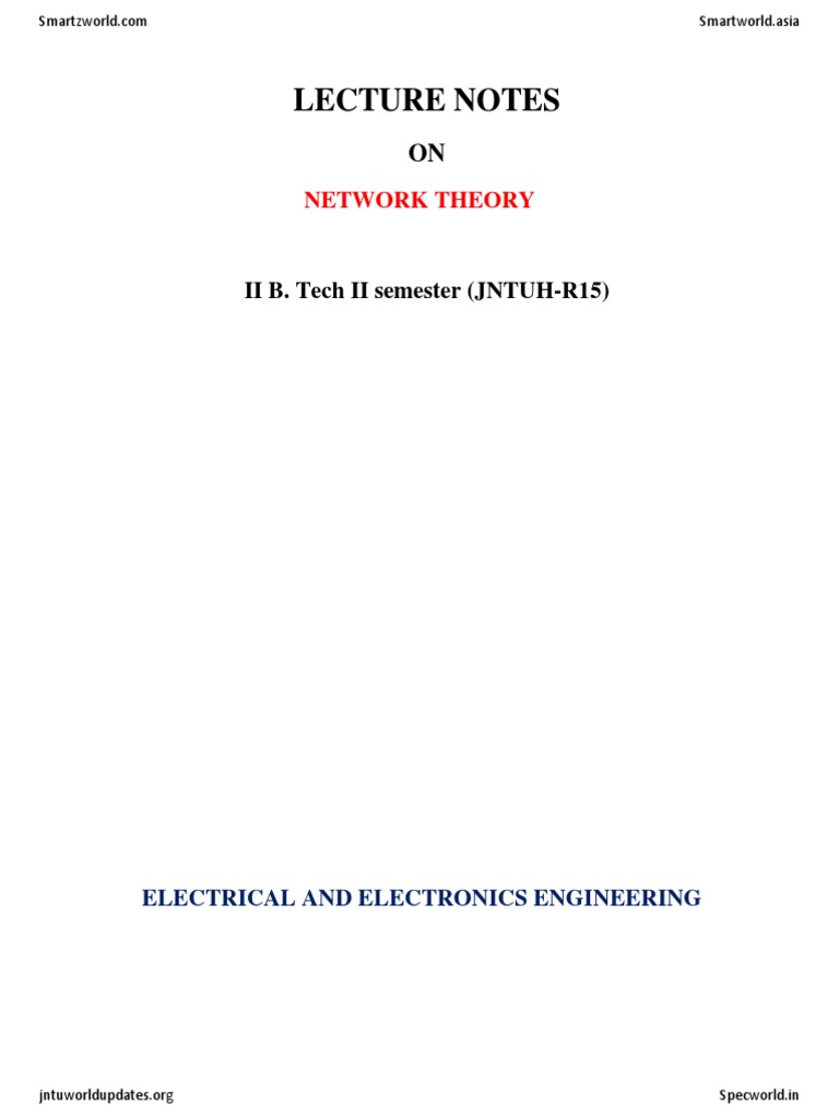 Network Theory PDF | Download Free PDF | Electrical Network | Capacitor