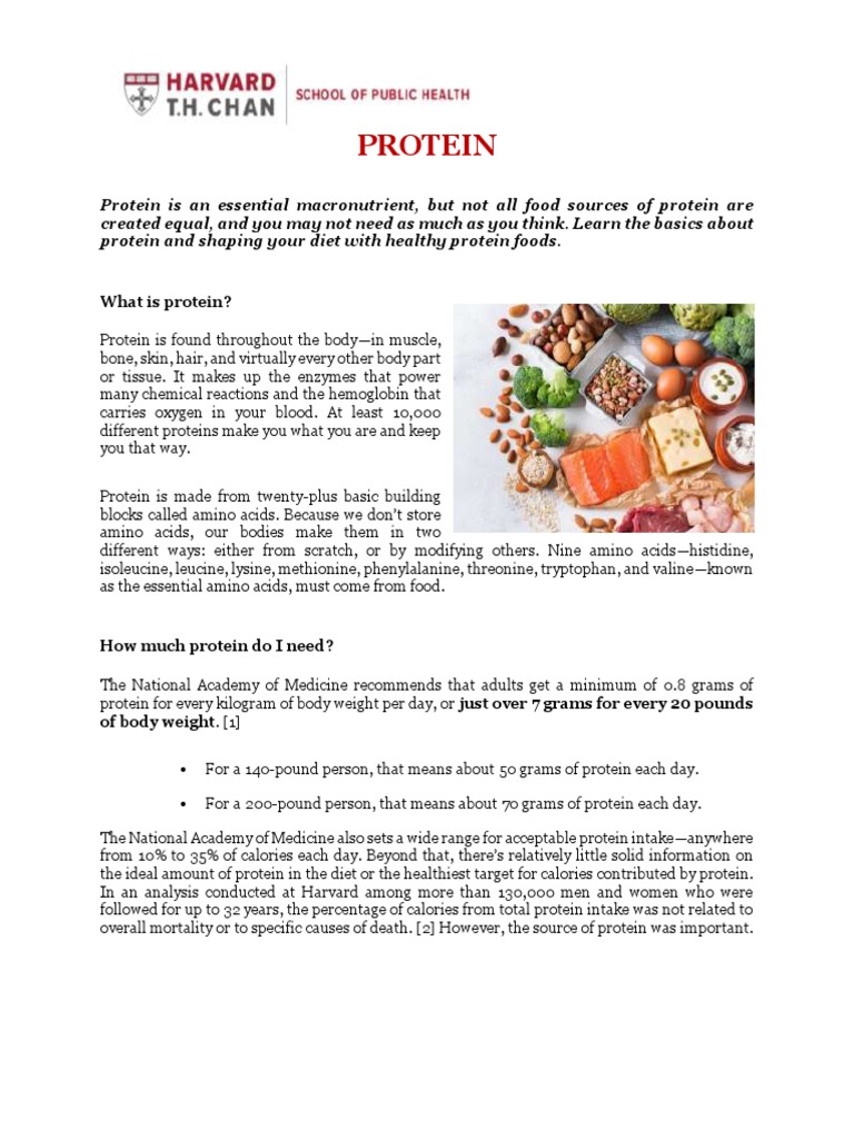 Proteins - Harvard TH Chan | PDF | Meat | Foods