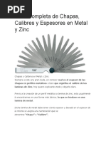 Tabla de Calibres, Medidas y Espesores de Metales | PDF