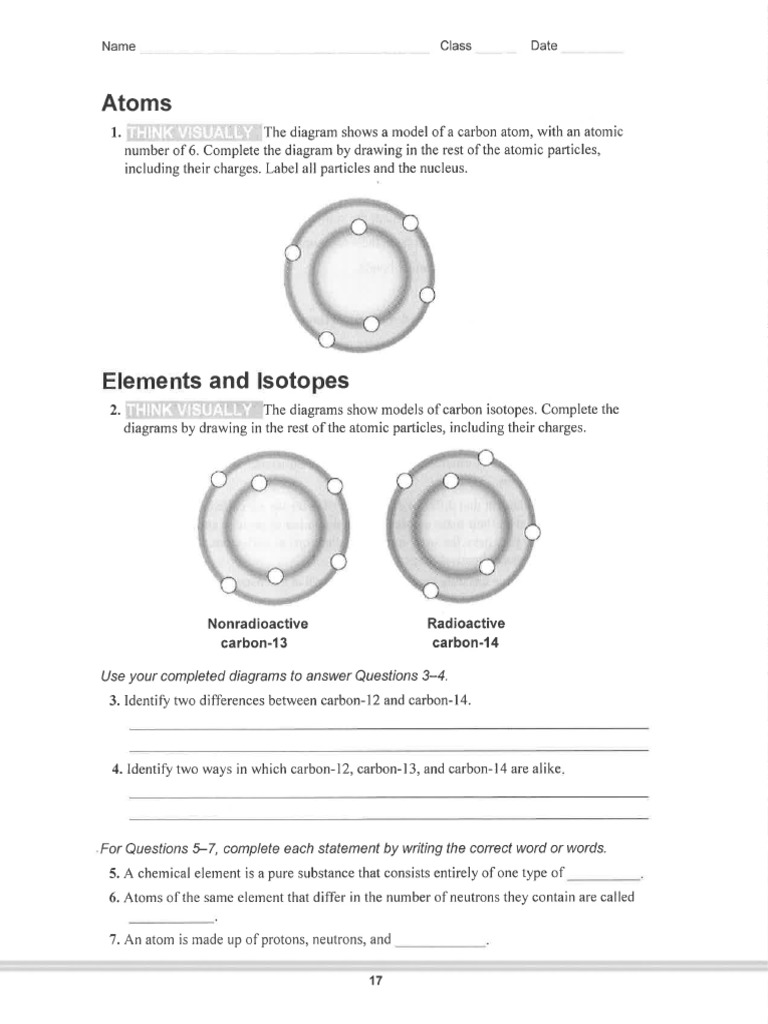 Atom, Bonds, Water Worksheets | PDF