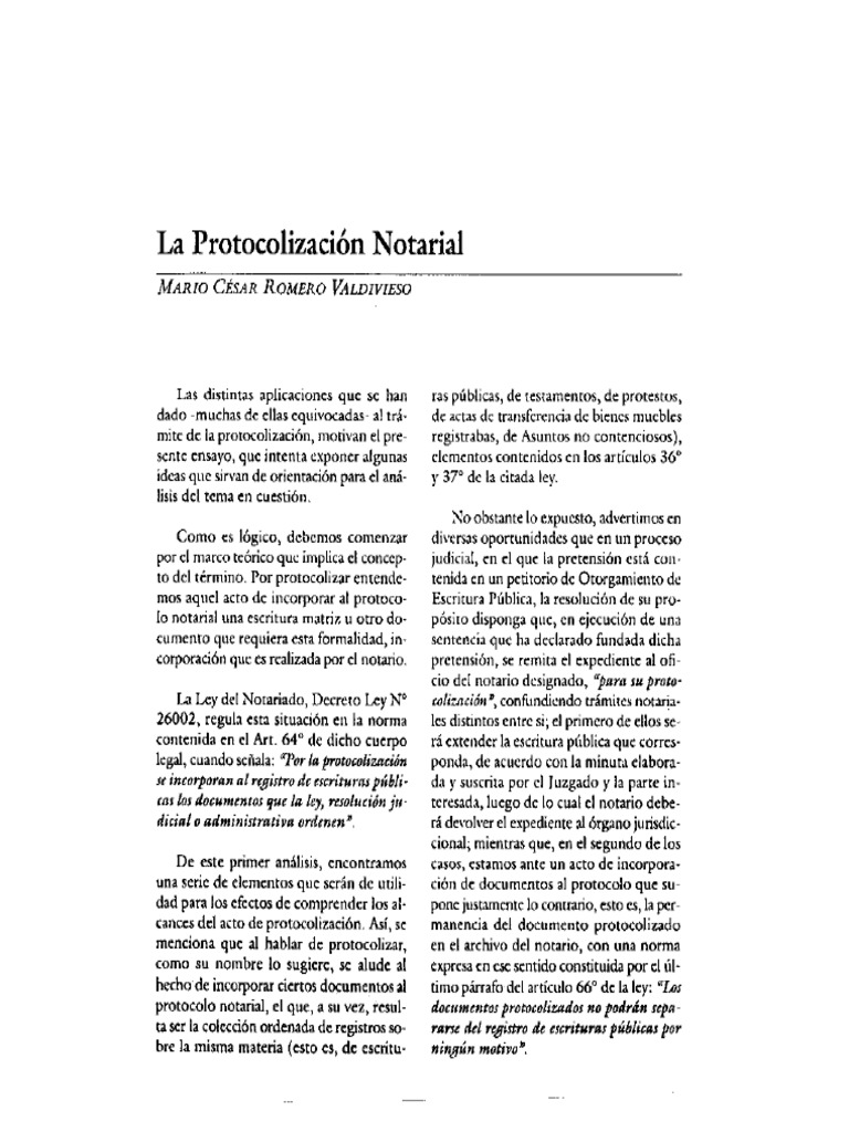 La Protocolizacion Notarial | PDF | Derecho Civil (Common Law) | Virtud