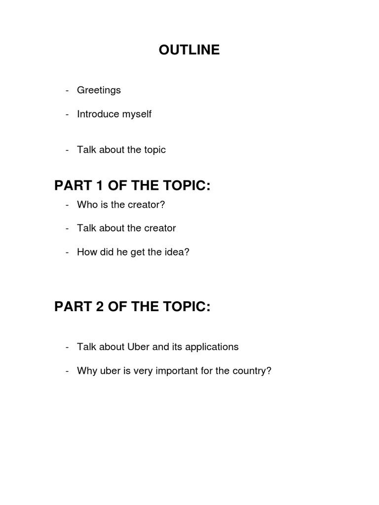 Outline: - Greetings - Introduce Myself | PDF