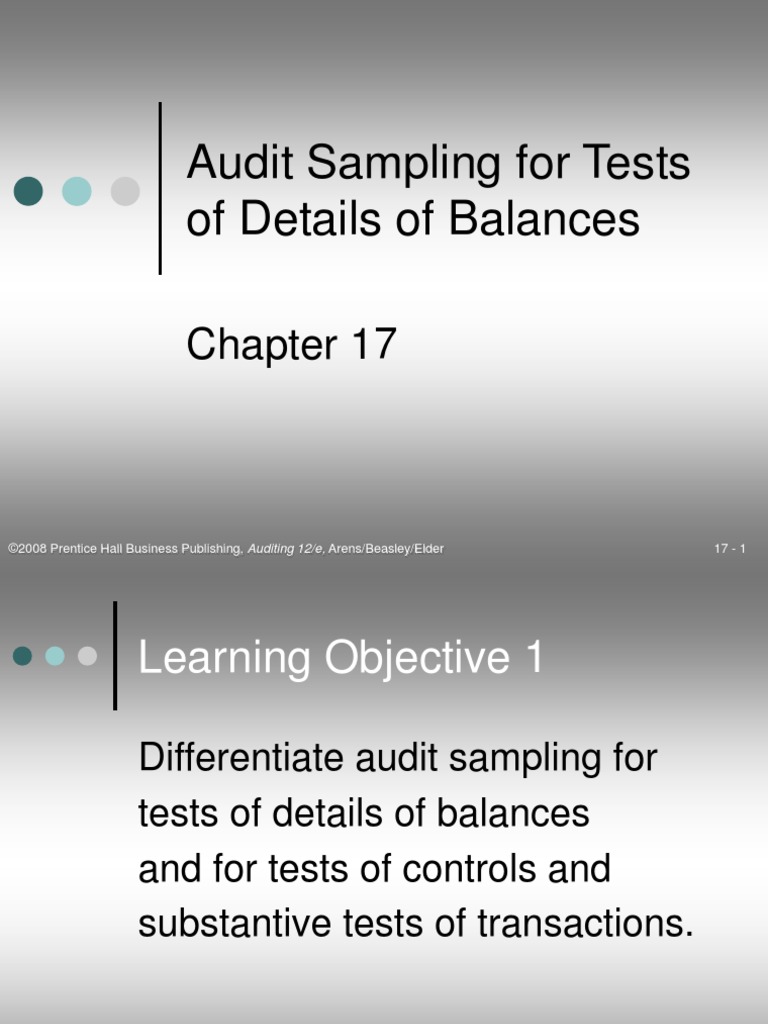 Audit Sampling For Tests of Details of Balances | PDF | Standard ...