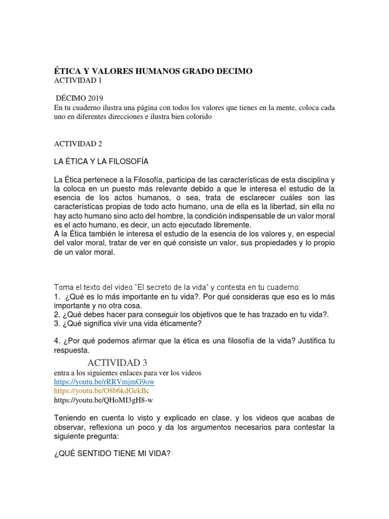Ética y Valores Humanos Grado Decimo | PDF | Homicidio | Suicidio