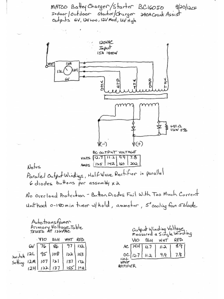 Matco Battery Charger Diagram | PDF