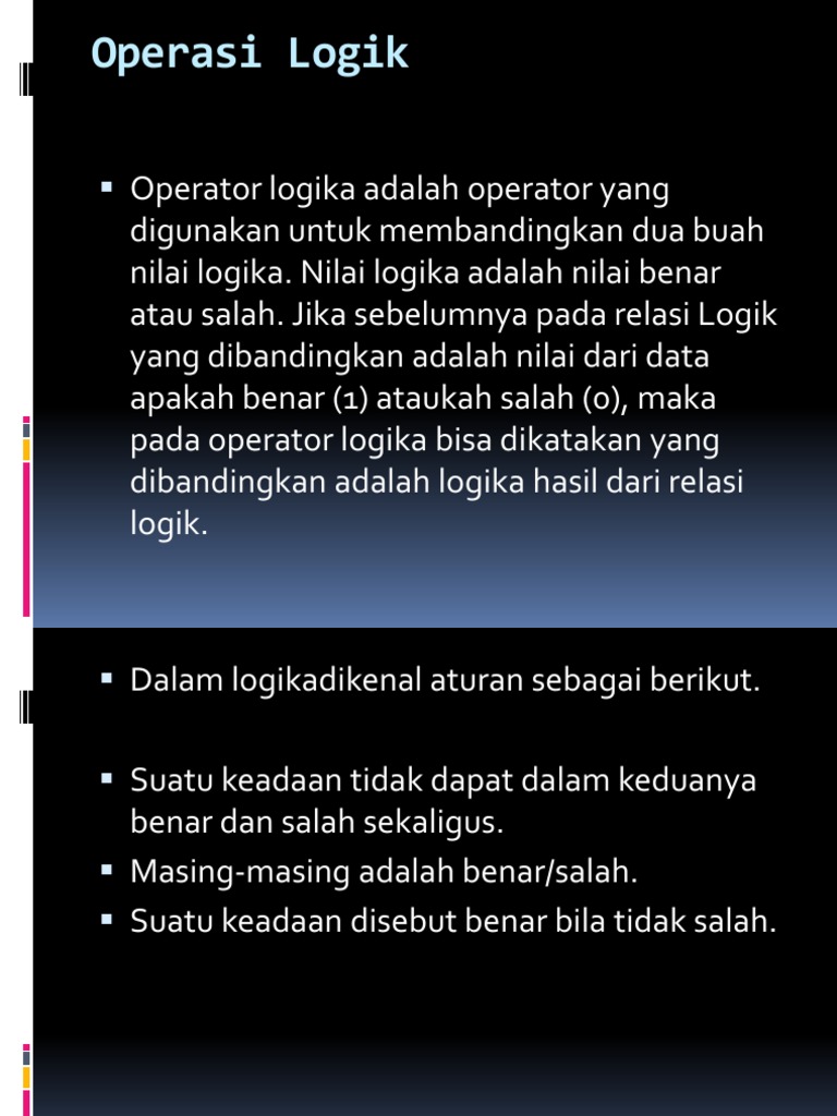 SISTEM KOMPUTER Operasi Logik | PDF | Metode & Bahan Ajar