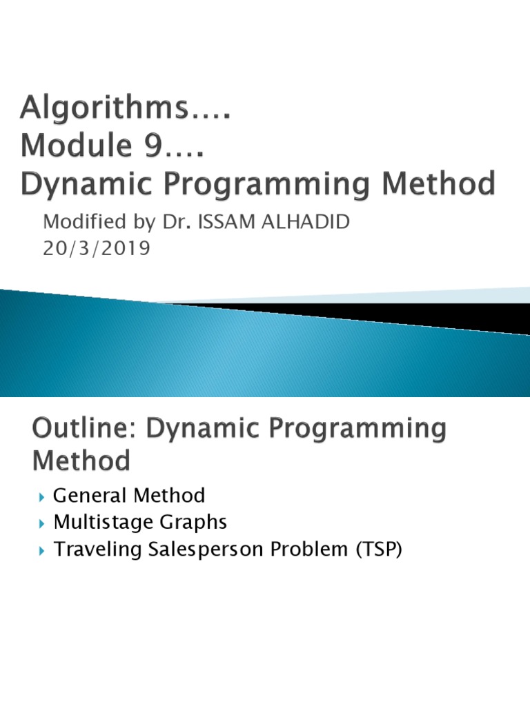 Algo - Mod9 - Dynamic Programming Method | PDF | Dynamic Programming | Mathematical Optimization