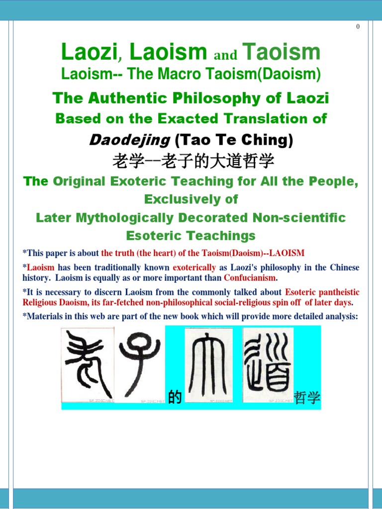 Laozi and Laoism The Authentic Philosoph | PDF | Tao Te Ching | Laozi