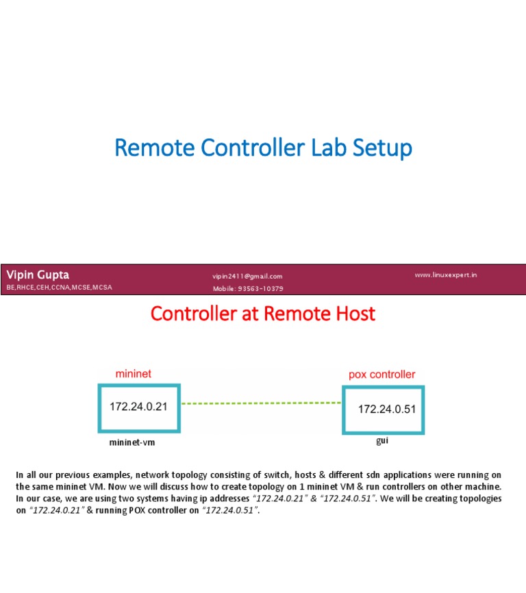 Remote Controller Lab Setup: Vipin Gupta | PDF | Technology & Engineering