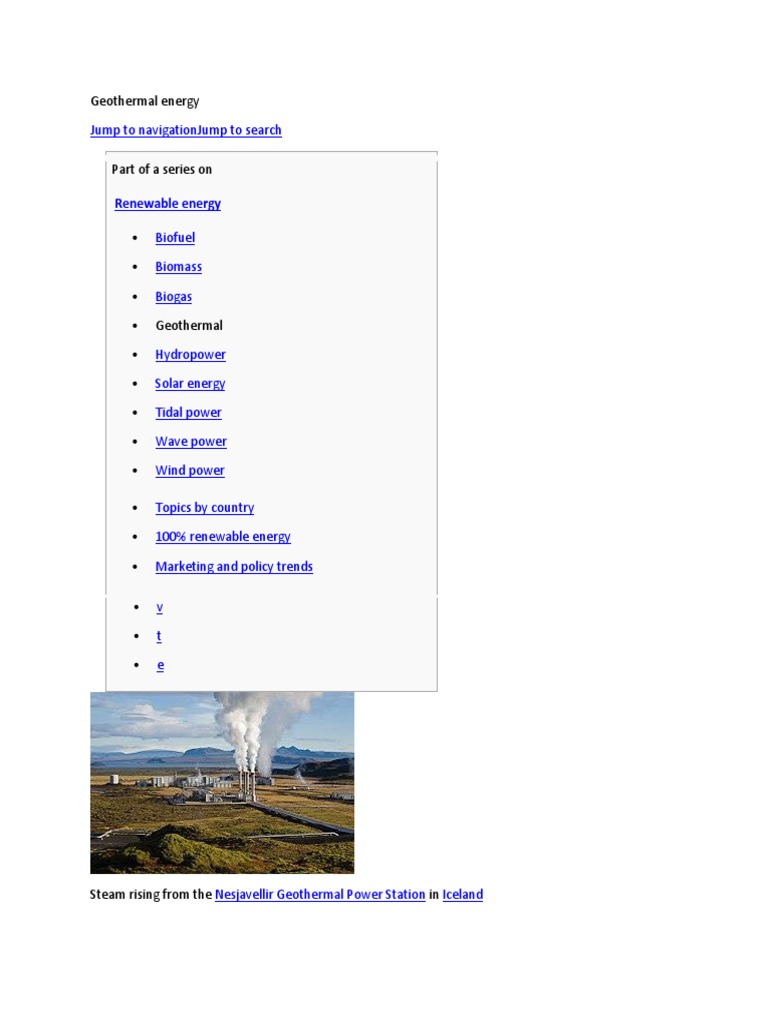 Jump To Navigationjump To Search: Renewable Energy | PDF | Geothermal ...