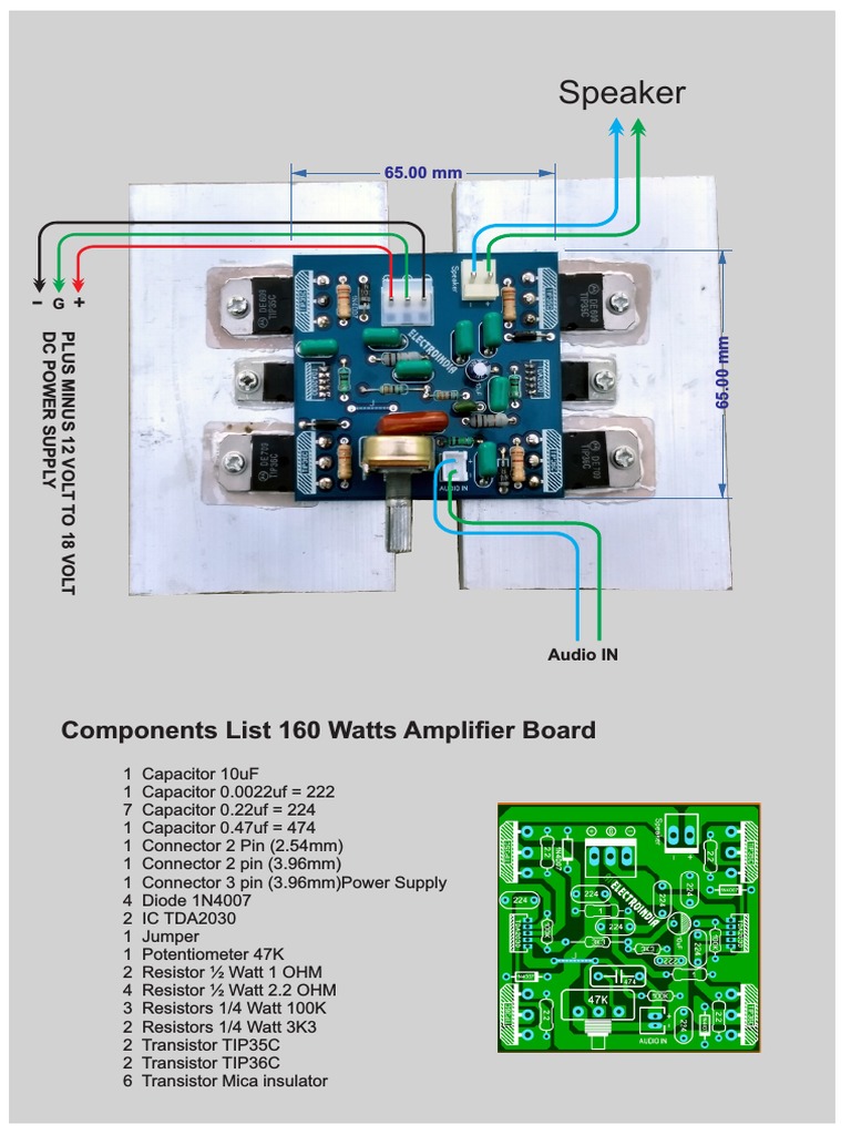 Speaker: Components List 160 Watts Ampli Er Board | PDF