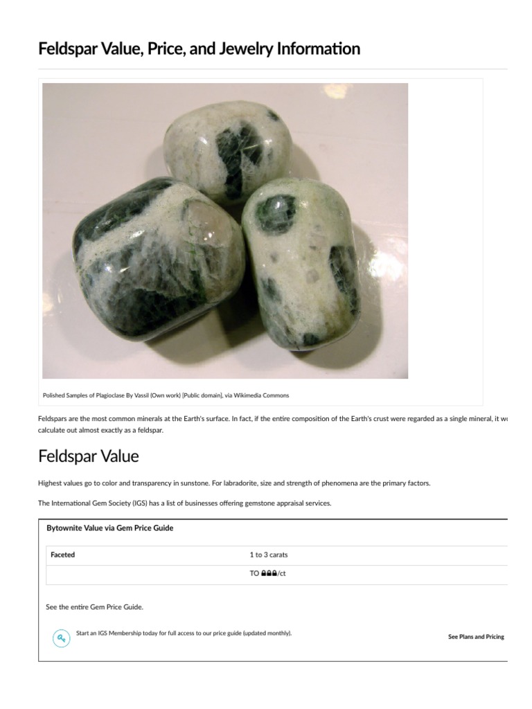 Feldspar Value, Price, and Jewelry Information - International Gem ...