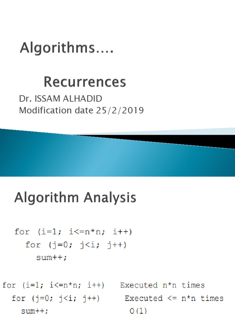 Algo Mod5 Recurrences | PDF | Time Complexity | Algorithms And Data Structures