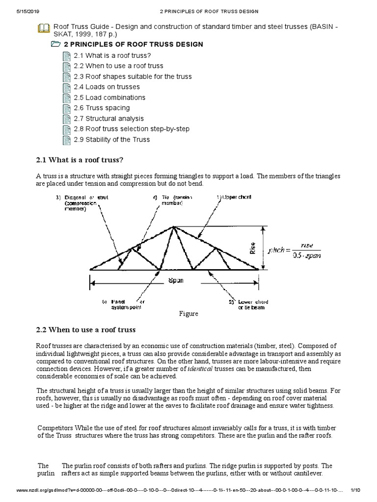 2 Principles of Roof Truss Design | PDF | Truss | Roof