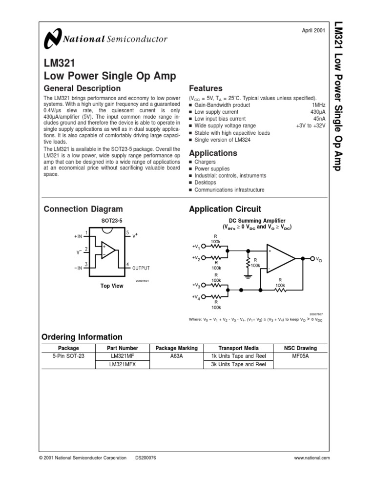 LM321 | Amplifier | Operational Amplifier