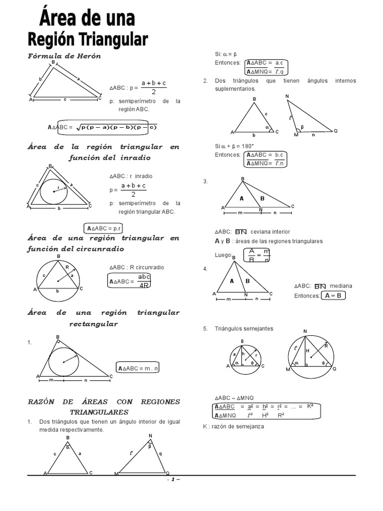 Area Del Triangulo | PDF | Triángulo | Geometría Convexa