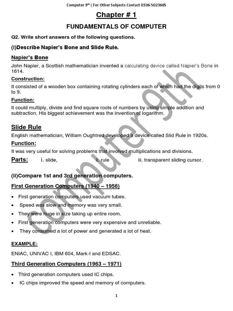 Chapter # 1: Fundamentals of Computer | PDF | Operating System | Graphical User Interfaces