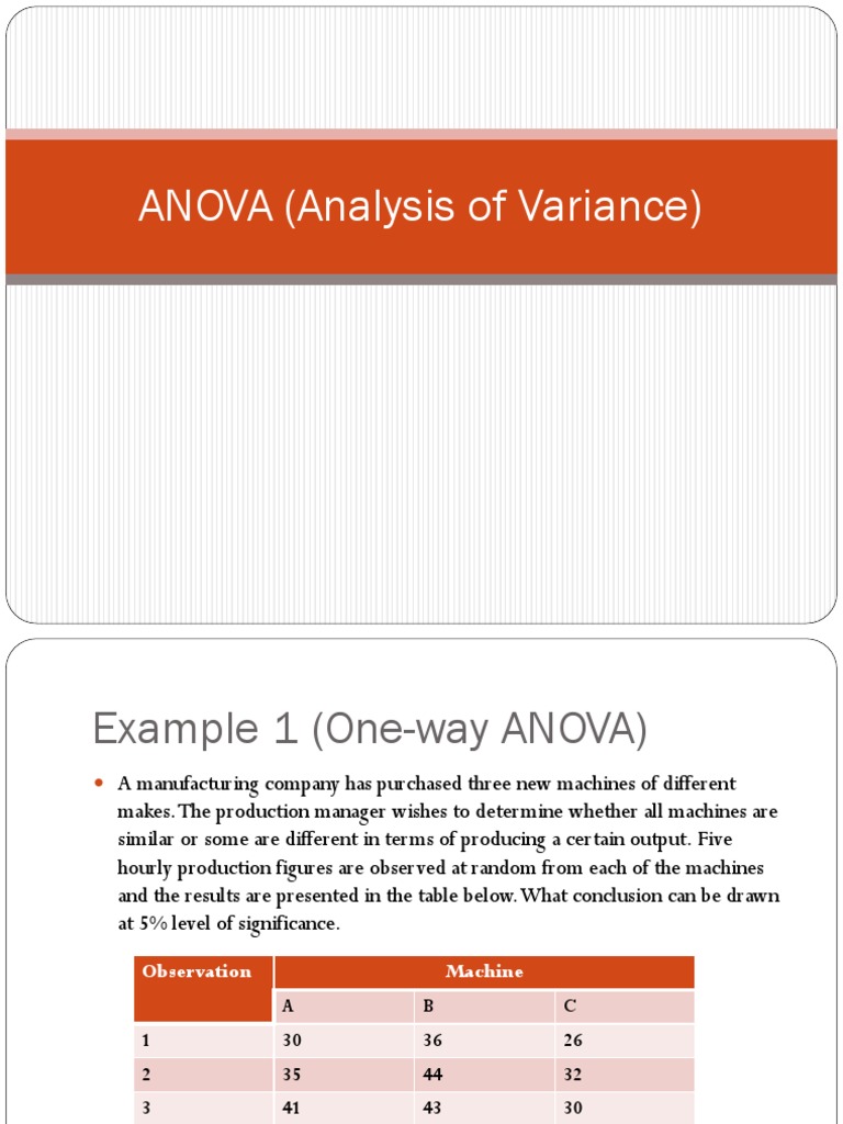 ANOVA (Analysis of Variance) | PDF | Analysis Of Variance | Statistical Inference