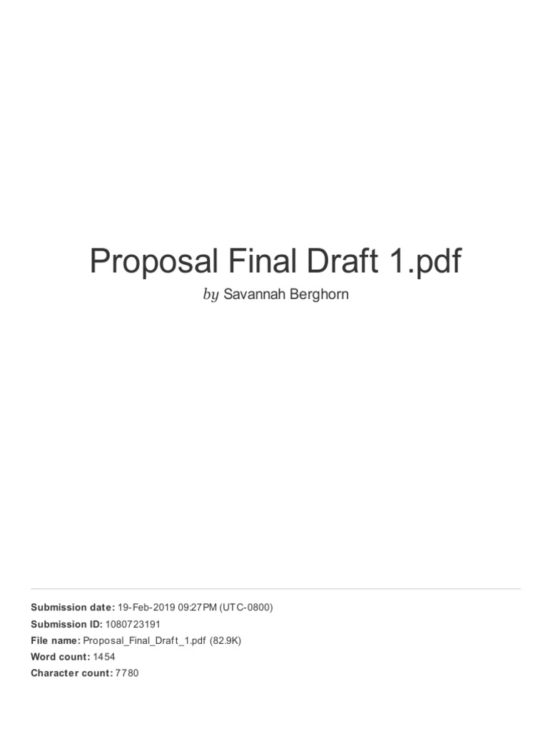 Proposal Final Draft 1 | PDF | Paragraph | Language Mechanics