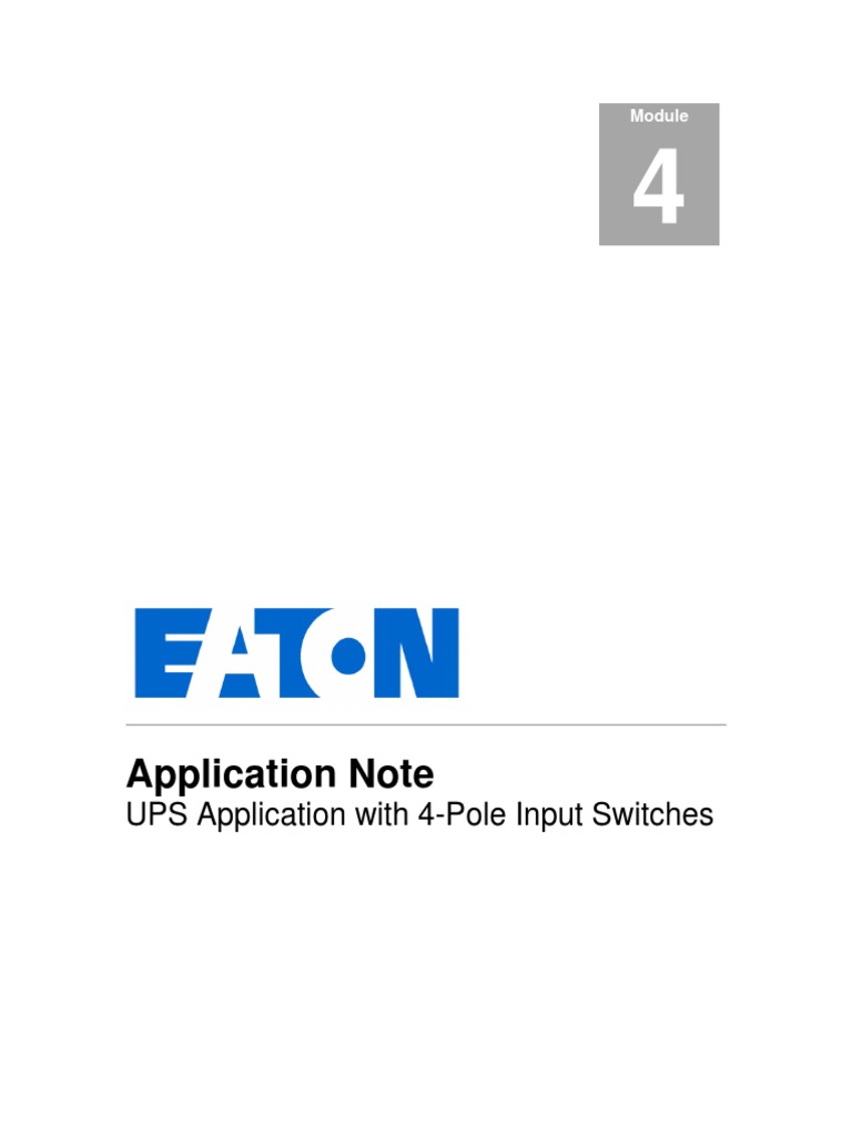 Eaton UPS Technical Guide | PDF | Switch | Alternating Current