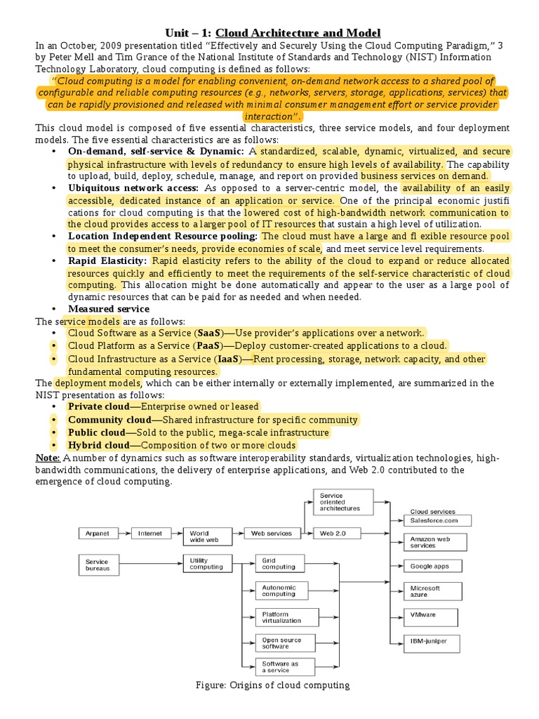 Unit - 1: Cloud Architecture and Model | PDF | Graphics Processing Unit ...