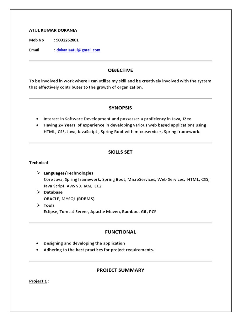 Java Developer Resume | PDF | Web Application | Java Script