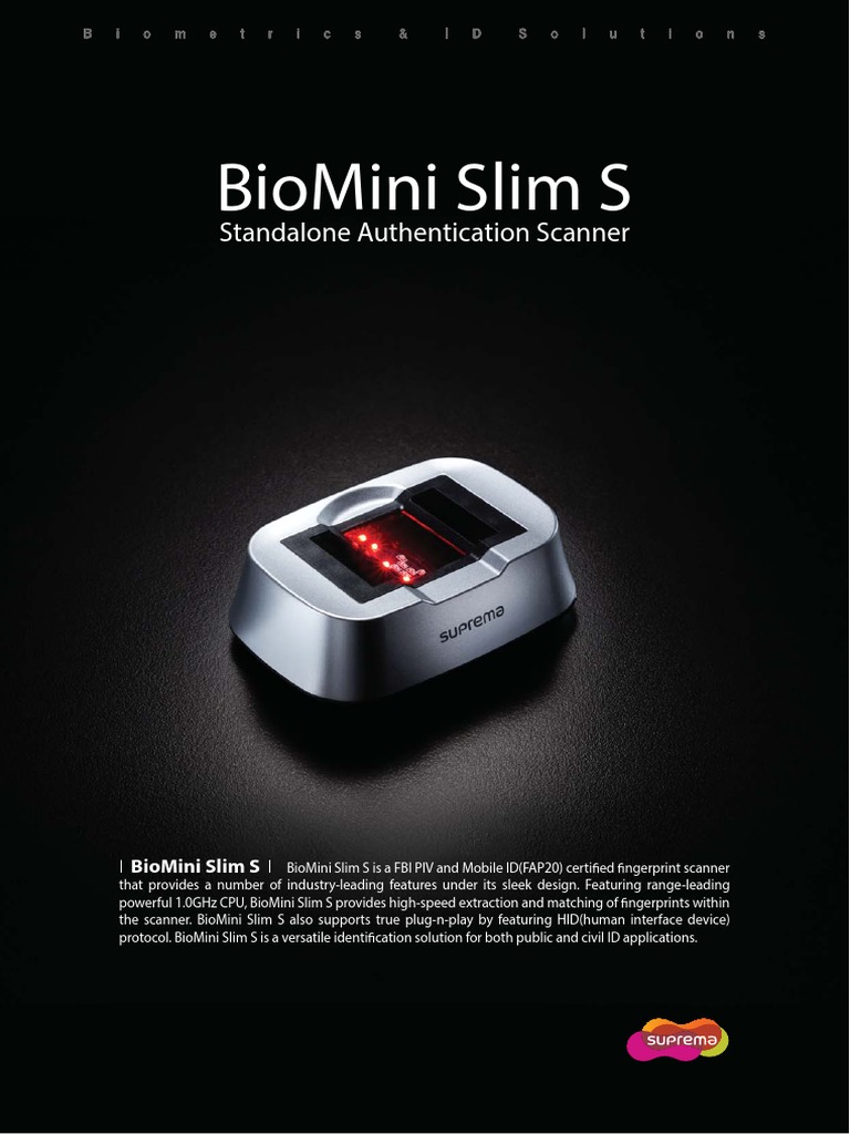 BioMini Slim S R3 Low | PDF | Image Scanner | Fingerprint
